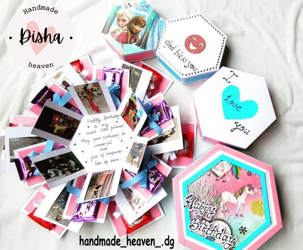 Hexagonal Explosion box - Crafts By Disha